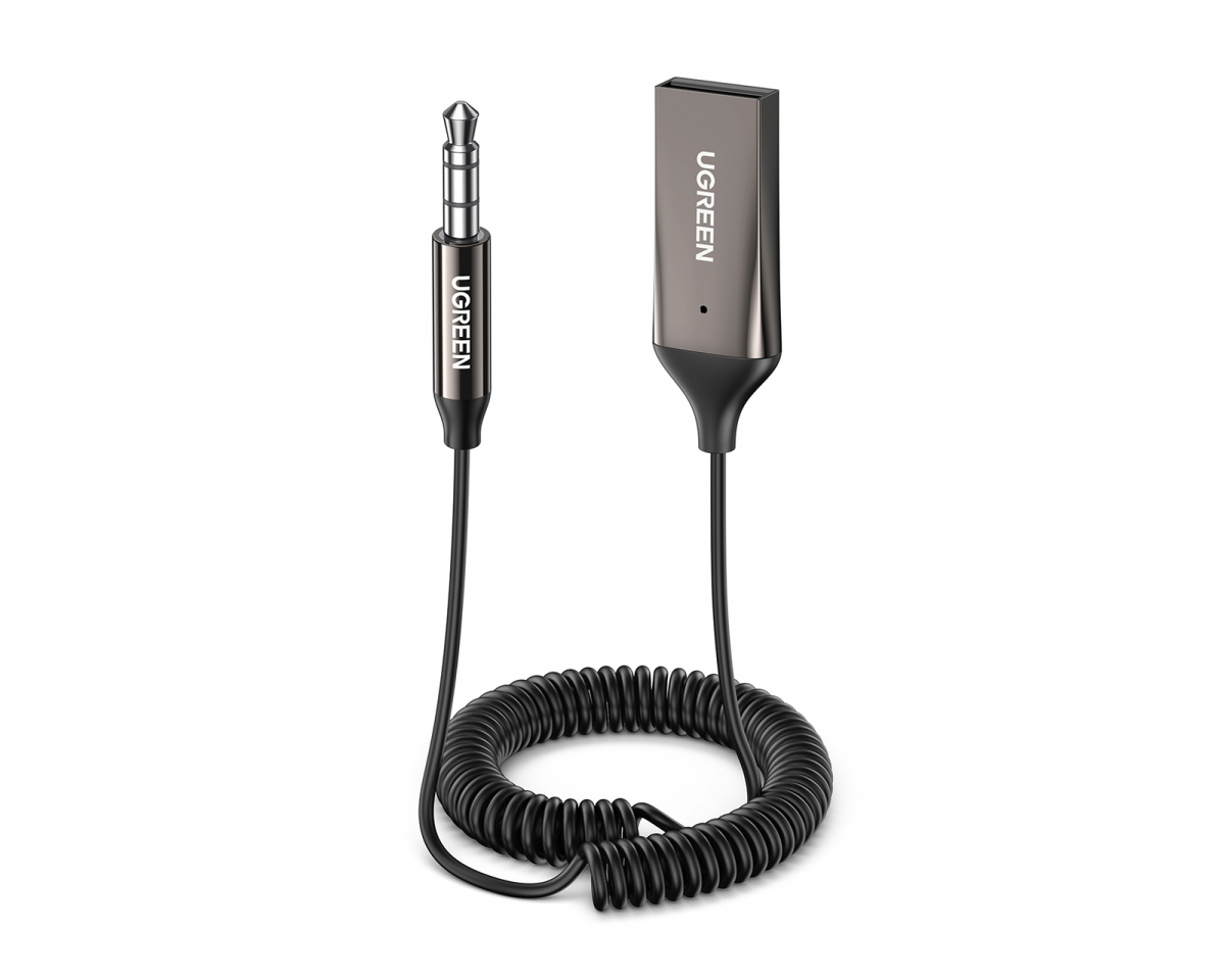 UGREEN Bluetooth Aux Adapter - Mic - Space Gray - MaxGaming.fi