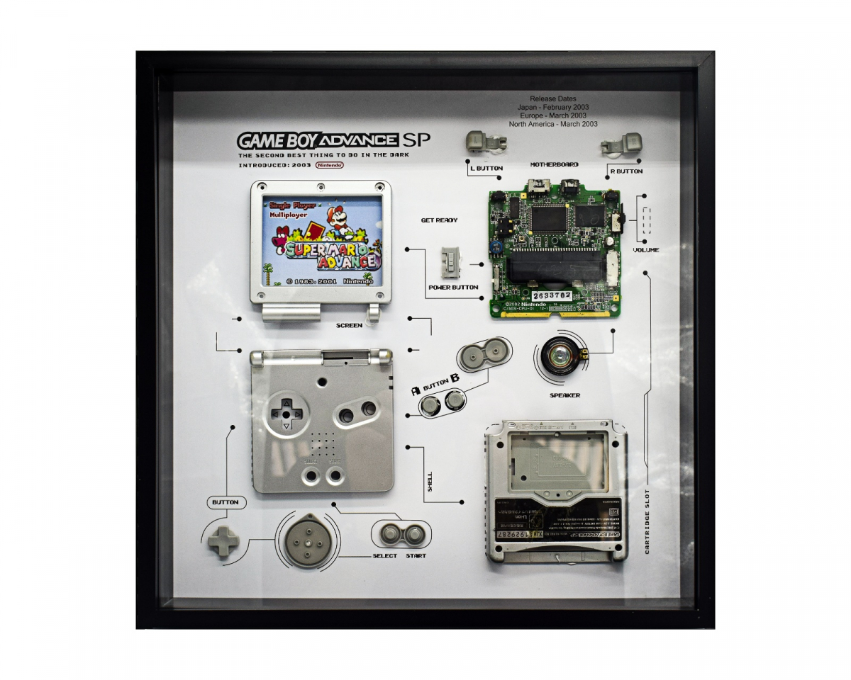 GRC Retro Art Nintendo Gameboy SP -konsolinäyttö - Hopea - MaxGaming.fi